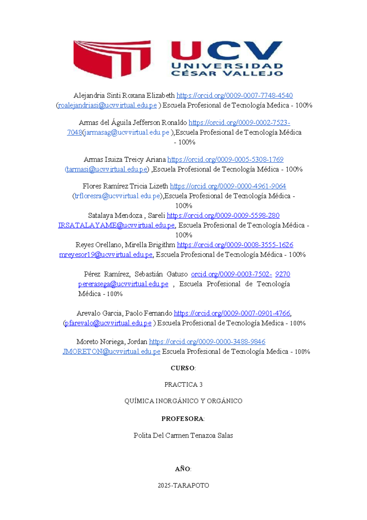 Práctica 3: Reacciones en Disolución Acuosa - Química Inorgánica y Orgánica - Studocu