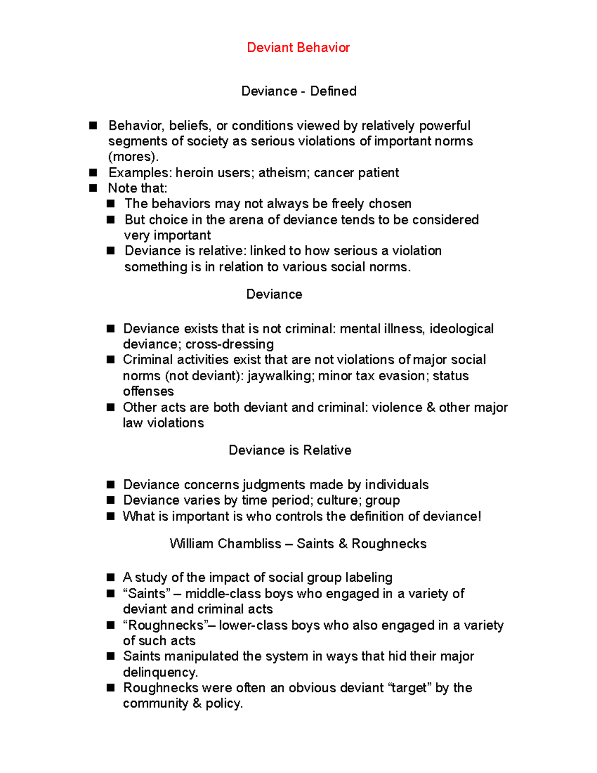 Deviant Behavior - Psychology-Notes - Deviant Behavior Deviance ...