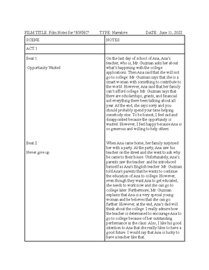 Film Notes for El Norte - FILM TITLE: El Norte, 1983 TYPE: Narrative ...