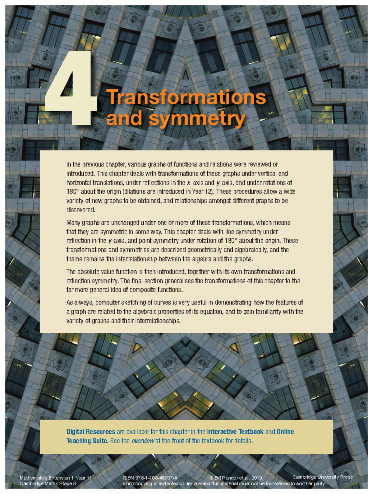 4. Transformations and Symmetry - Mathematics Extension 1 Year 11 - Studocu