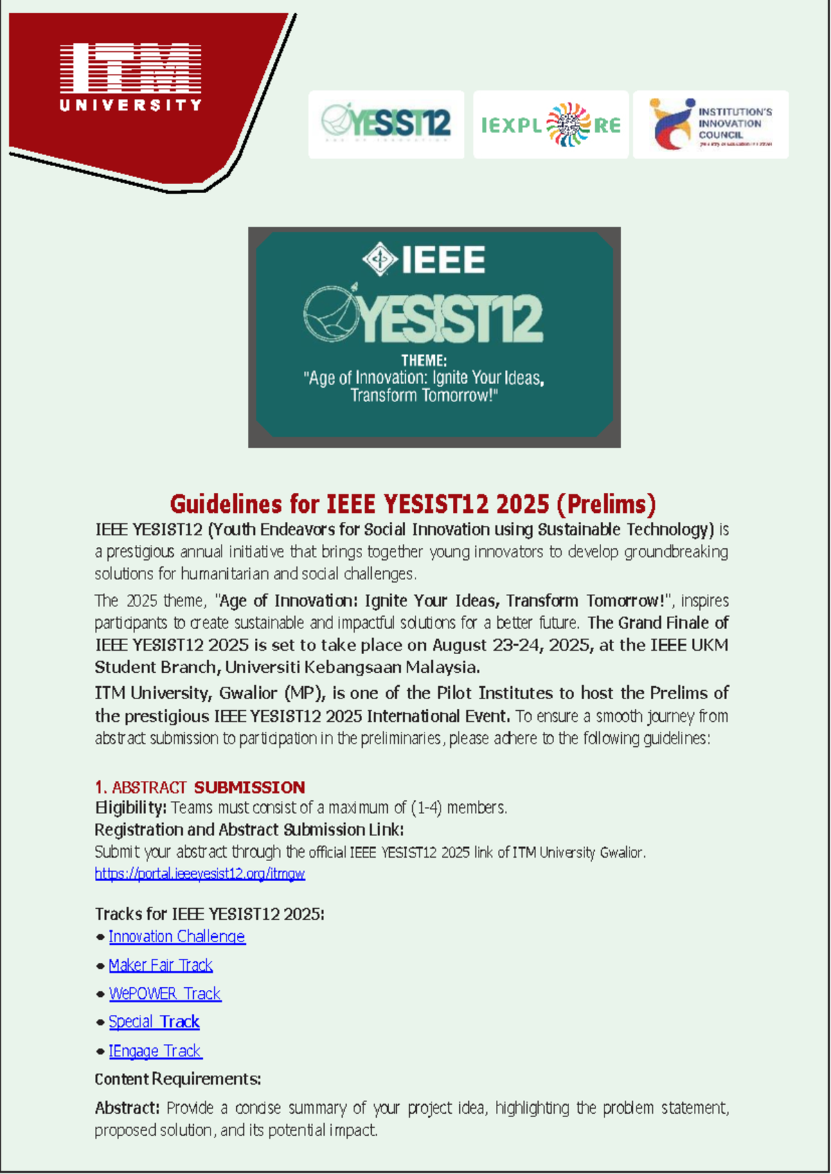 IEEE YESIST12 2025 Prelims Guidelines for Young Innovators - Studocu