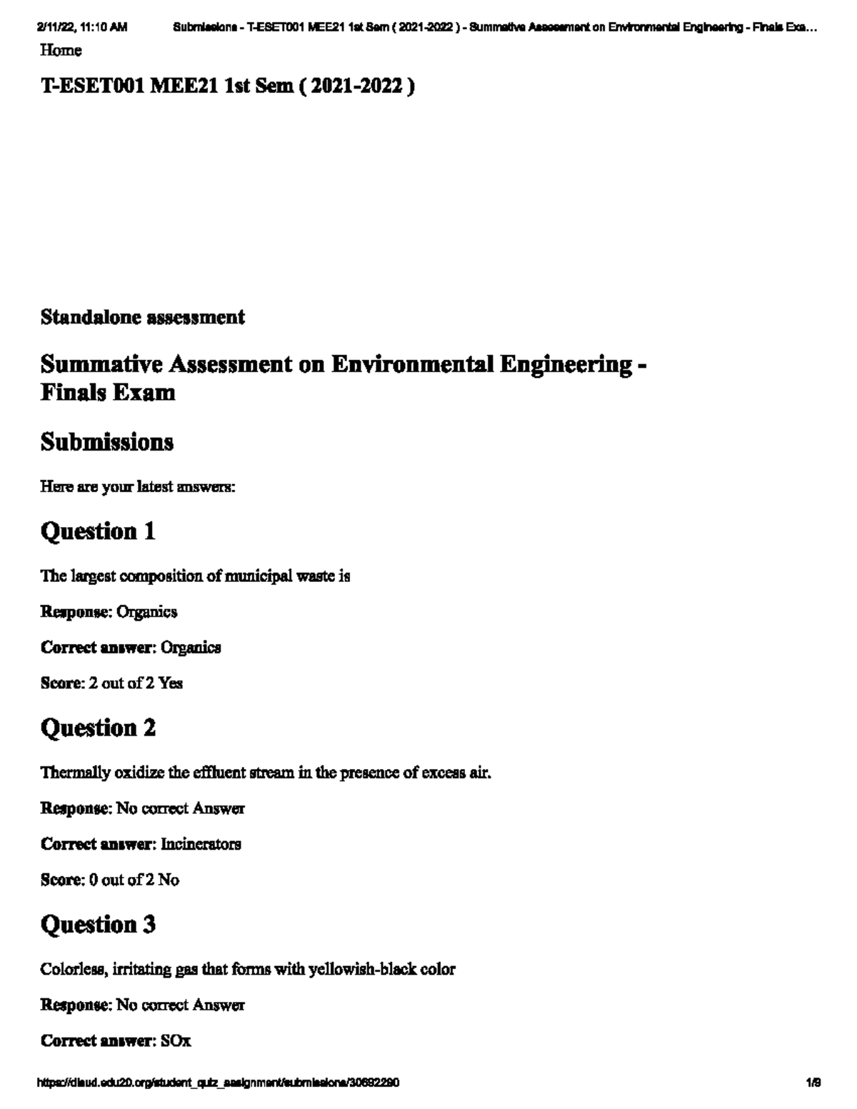 With answers - assessment - Environmental Science - Studocu