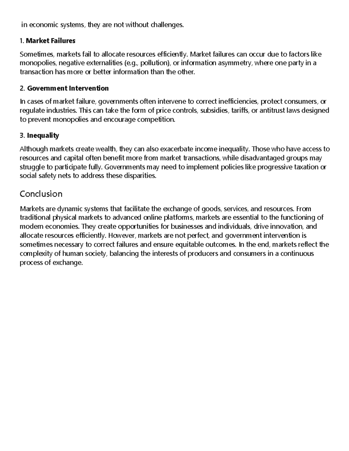 35354 - Economic Systems: Market Failures & Government Role - Studocu