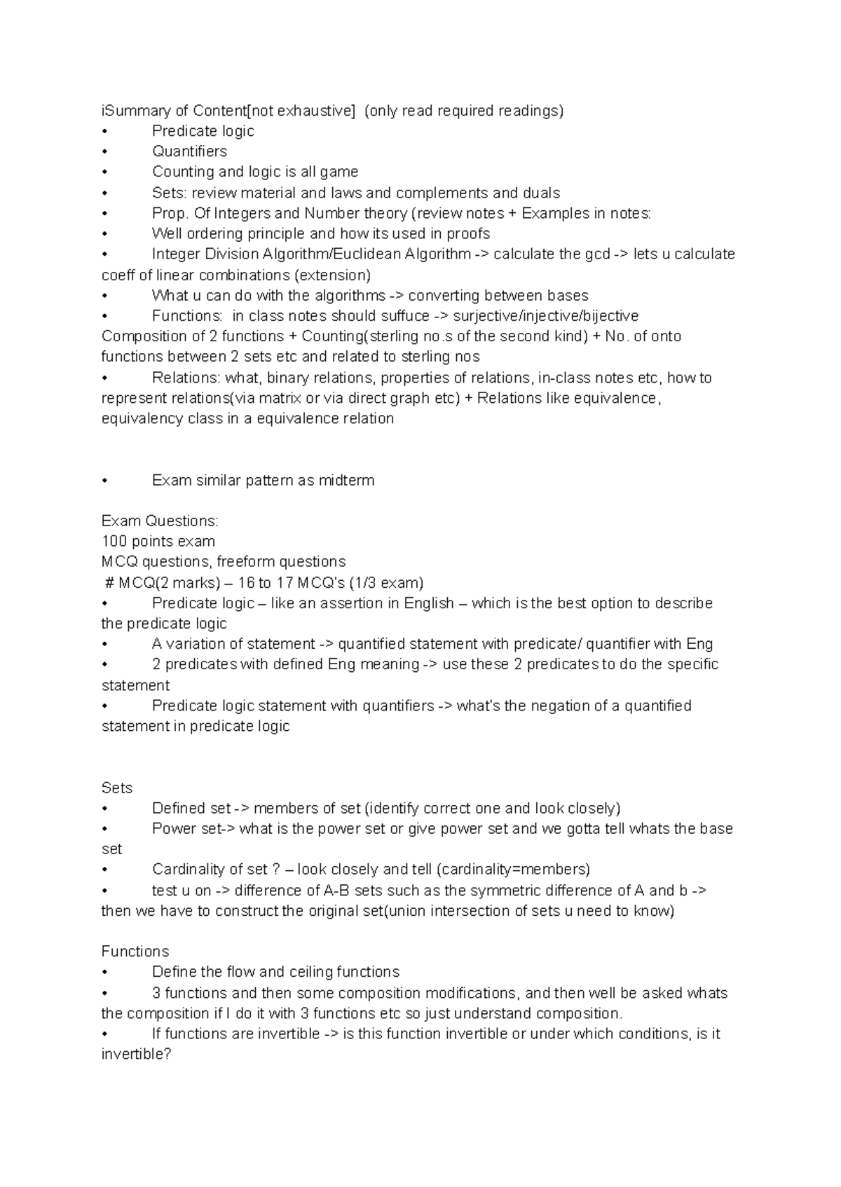 MACM 101 Final - iSummary of Content[not exhaustive] (only read ...
