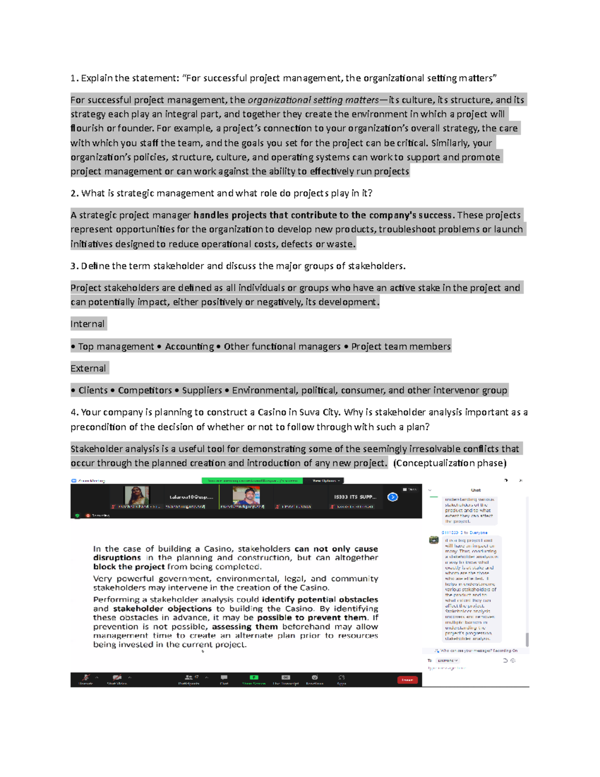 IS333 Tutorial 2 - Explain the statement: “For successful project ...