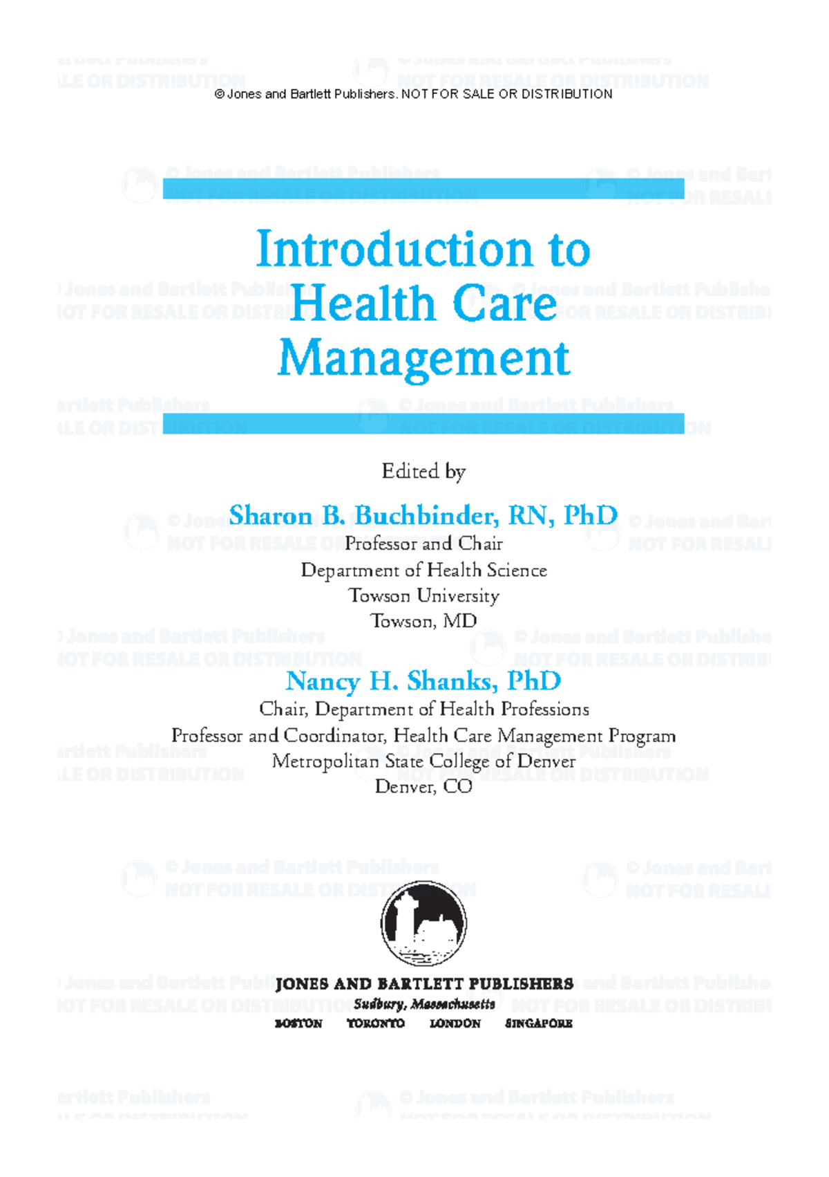 Health Care Management Fundamentals: An Introductory Textbook - Studocu