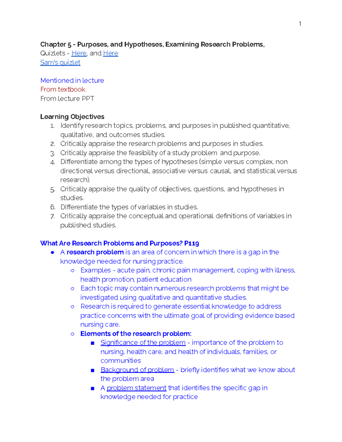 Research Chapter 5, Week 6 - Chapter 5 - Purposes, and Hypotheses ...