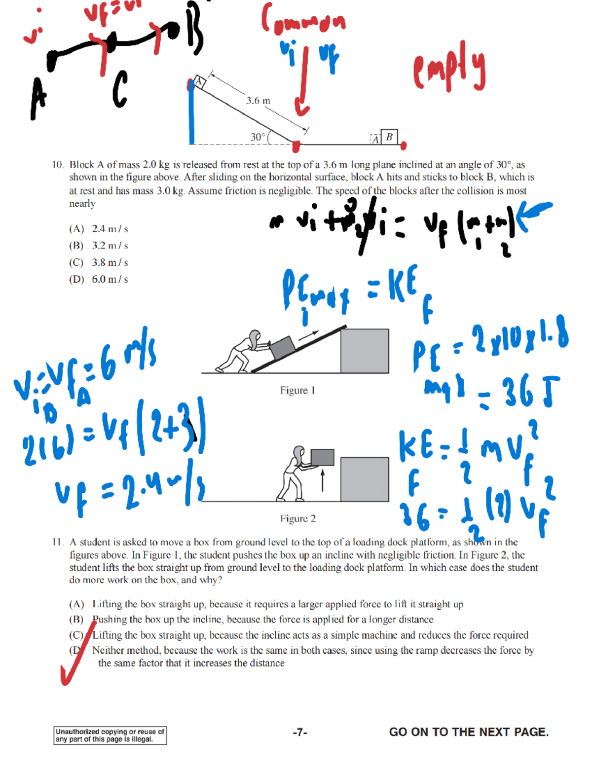 AP Physics 1 2022 Practice Exam 1: Multiple Choice Questions - Studocu