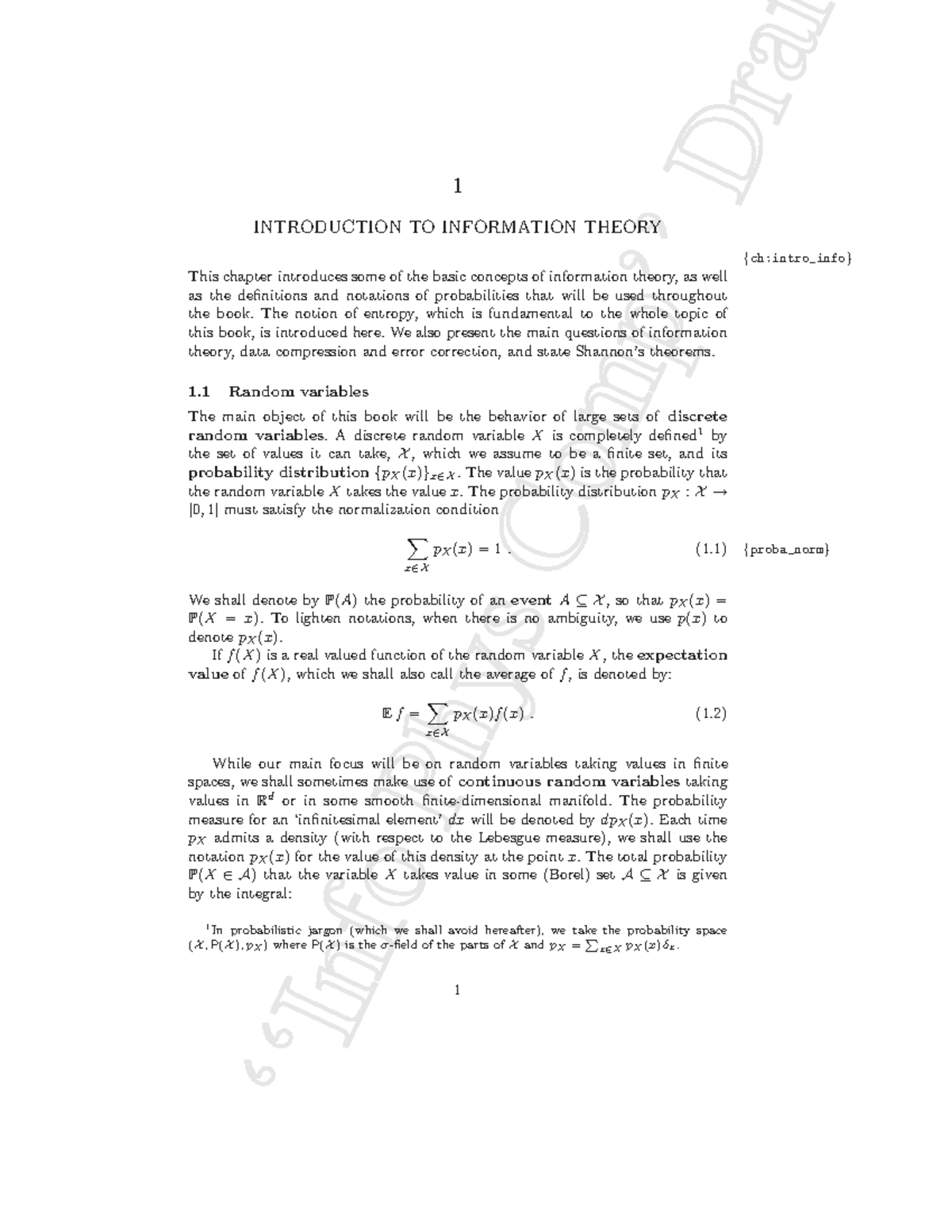 1. Introduction to Information Theory (Course Code: INFO101) - Chapter ...