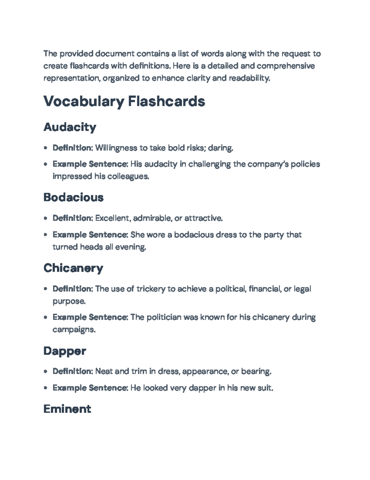Vocabulary Flashcards: Definitions & Examples for Enhanced Learning ...