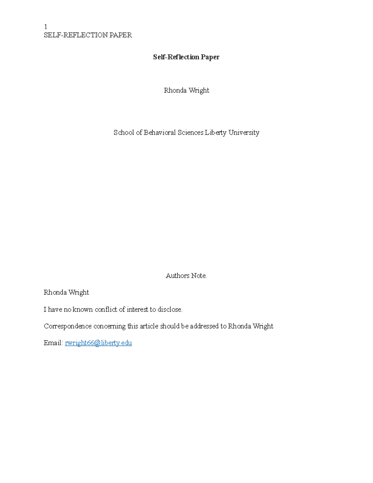Self-Reflection Paper Instructions for Counseling Skills (COUC 505 ...
