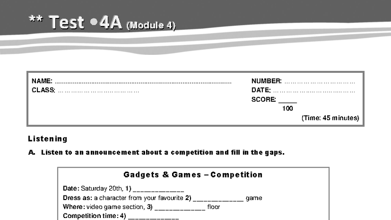 Flash KLASA 6 Module 4A Extended Test - Studocu