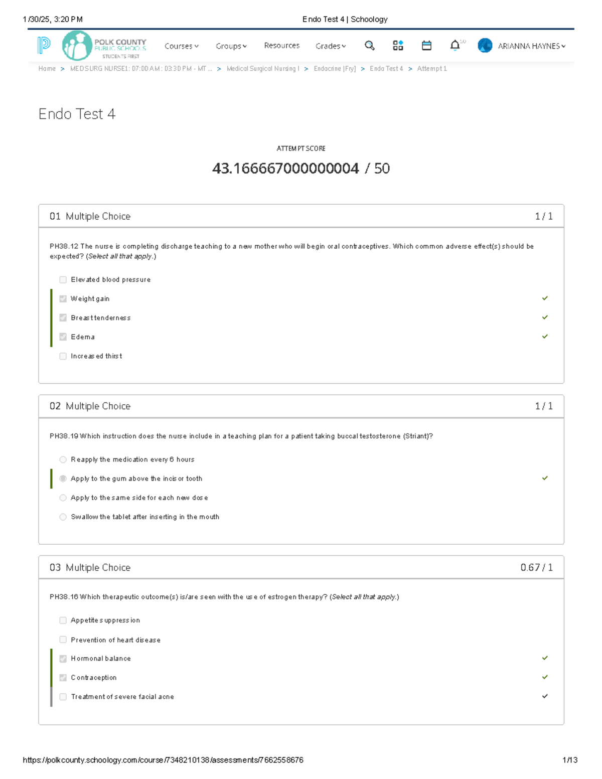 Endo Test 4 Schoology - LPN endocrine test 4 med surg chapter 37, pharm ...