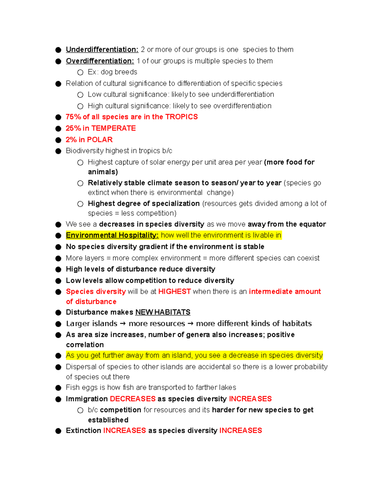 BIO311D Test 1 - Comprehensive Review of Biodiversity and Ecosystems ...