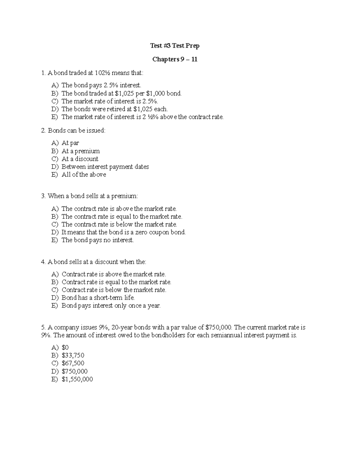 Accounting Test Prep: Exam Questions for ACC 101 (Chapters 9-11) - Test ...