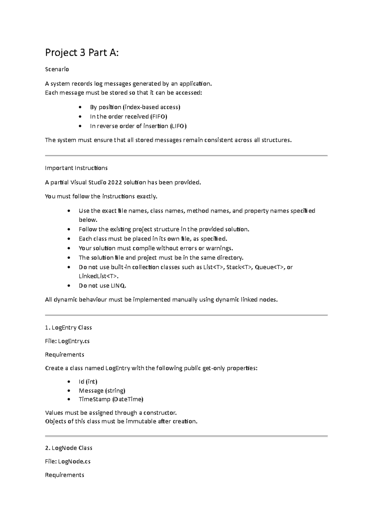 2614 2026 Project 3 A - Practical on Log Management Structures - Studocu
