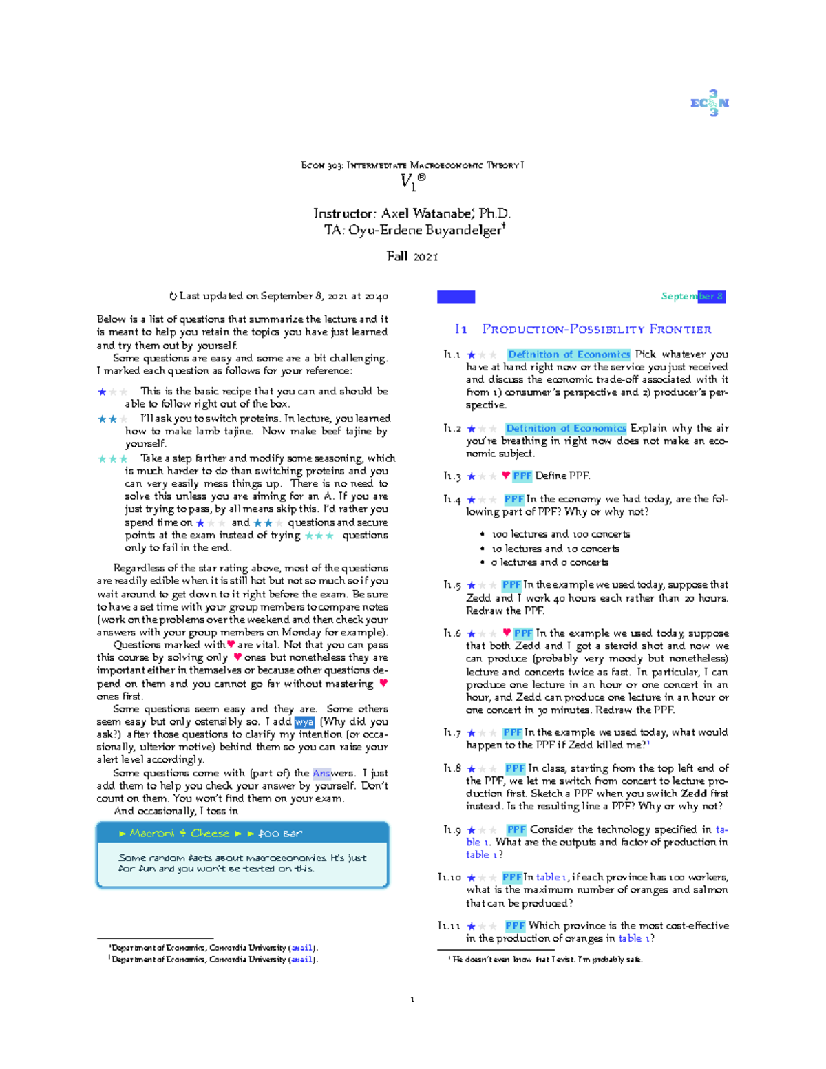 ECON 303 v1 for lecture 1 - Econ 303: IntermediateMacroeconomicTheoryI ...