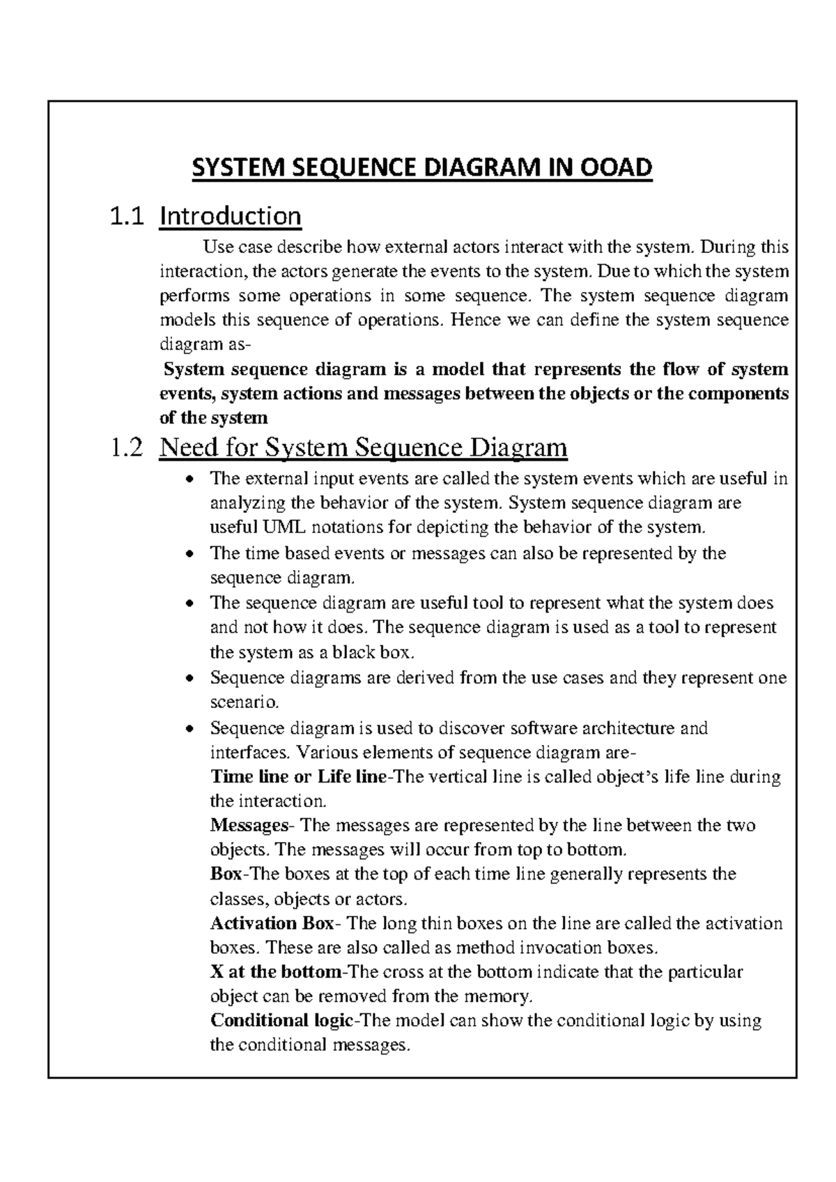 System Sequence Diagram Overview in OOAD for Analysis - Studocu