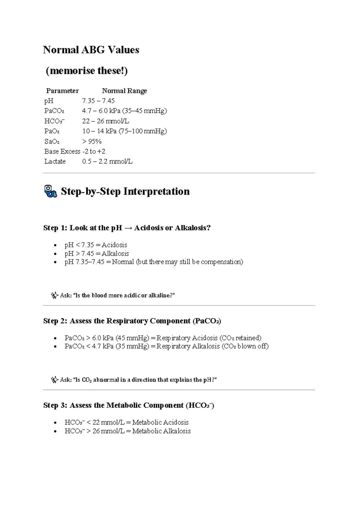 Interpreting U and E Blood Tests: Key Components & Normal Ranges - Studocu