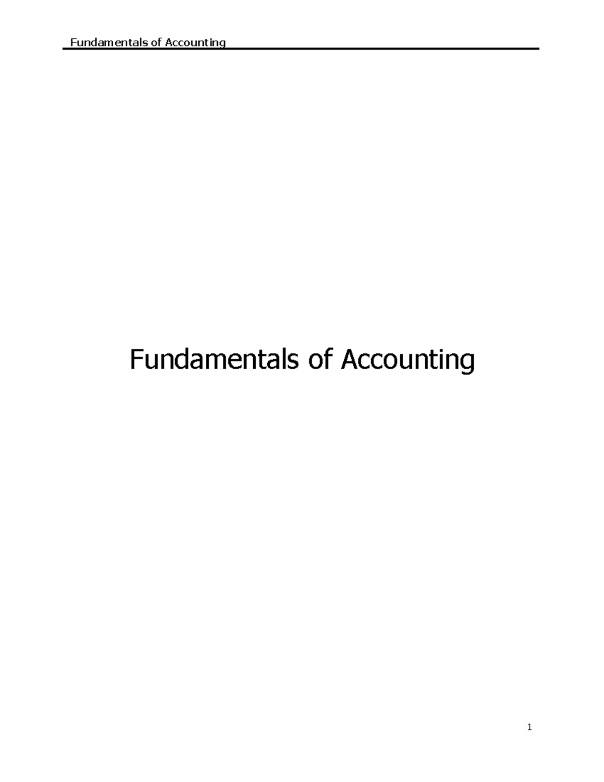 Fundamentals of Accounting 1: Chapter 1 Overview and Key Concepts - Studocu