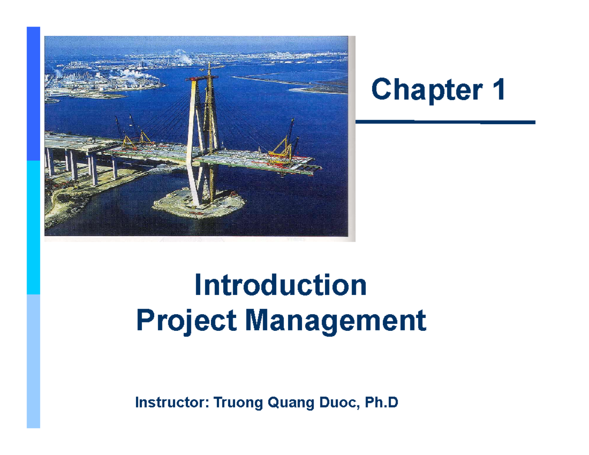 Ch01- Introduction of Project Management - Chapter 1 Introduction ...