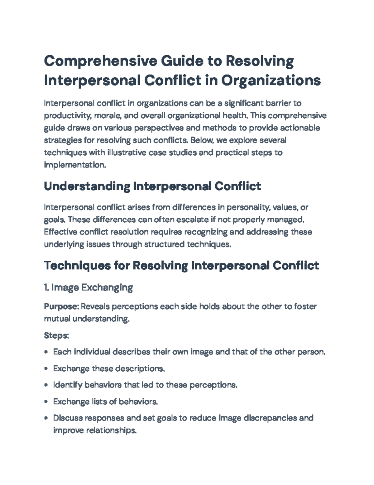 Comprehensive Guide to Resolving Interpersonal Conflict in ...