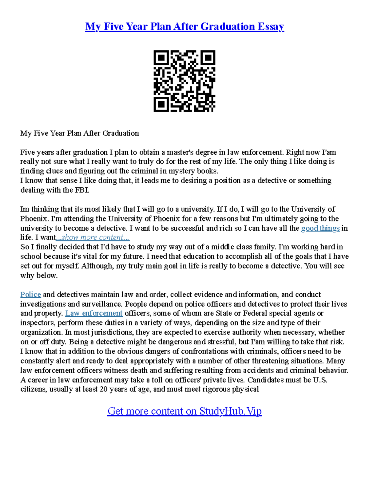 Graduate School Essay Insights: Five-Year Career Plan & Writing Skills ...