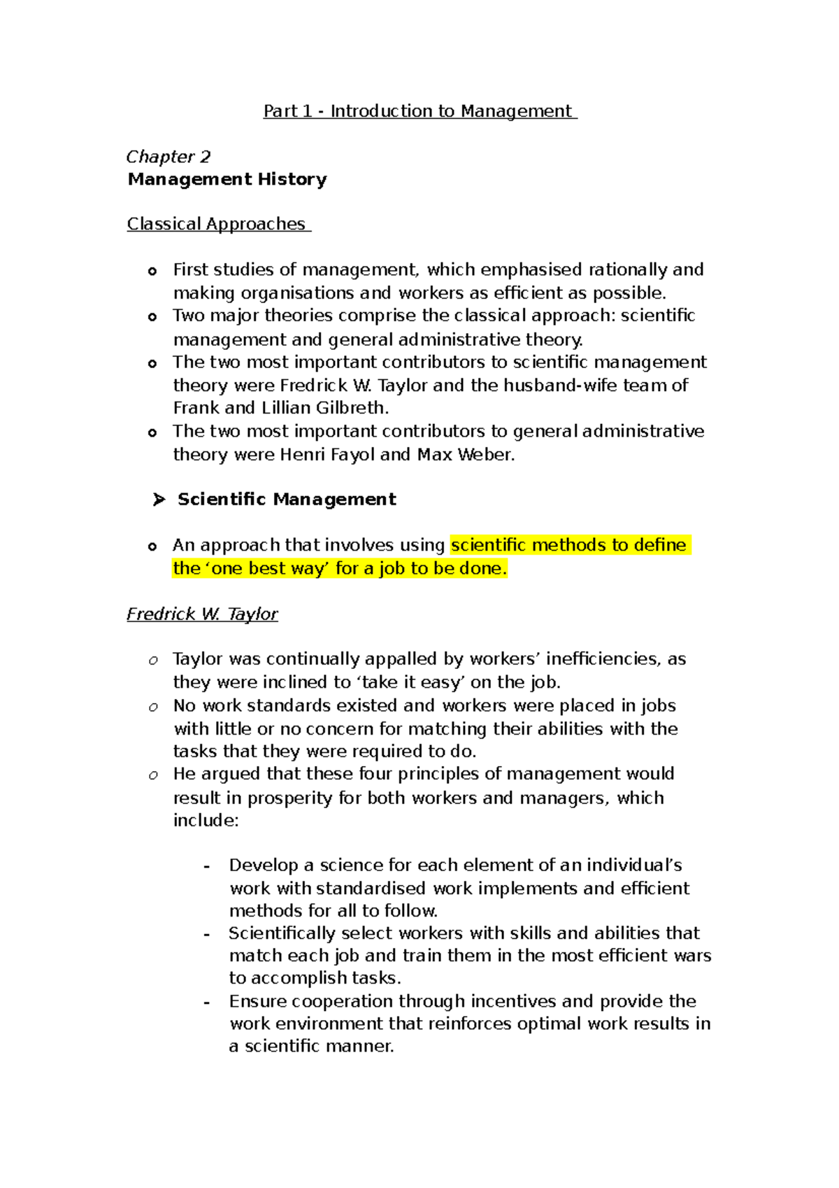 Chapter 2 - Introduction to Management - Part 1 - Introduction to ...