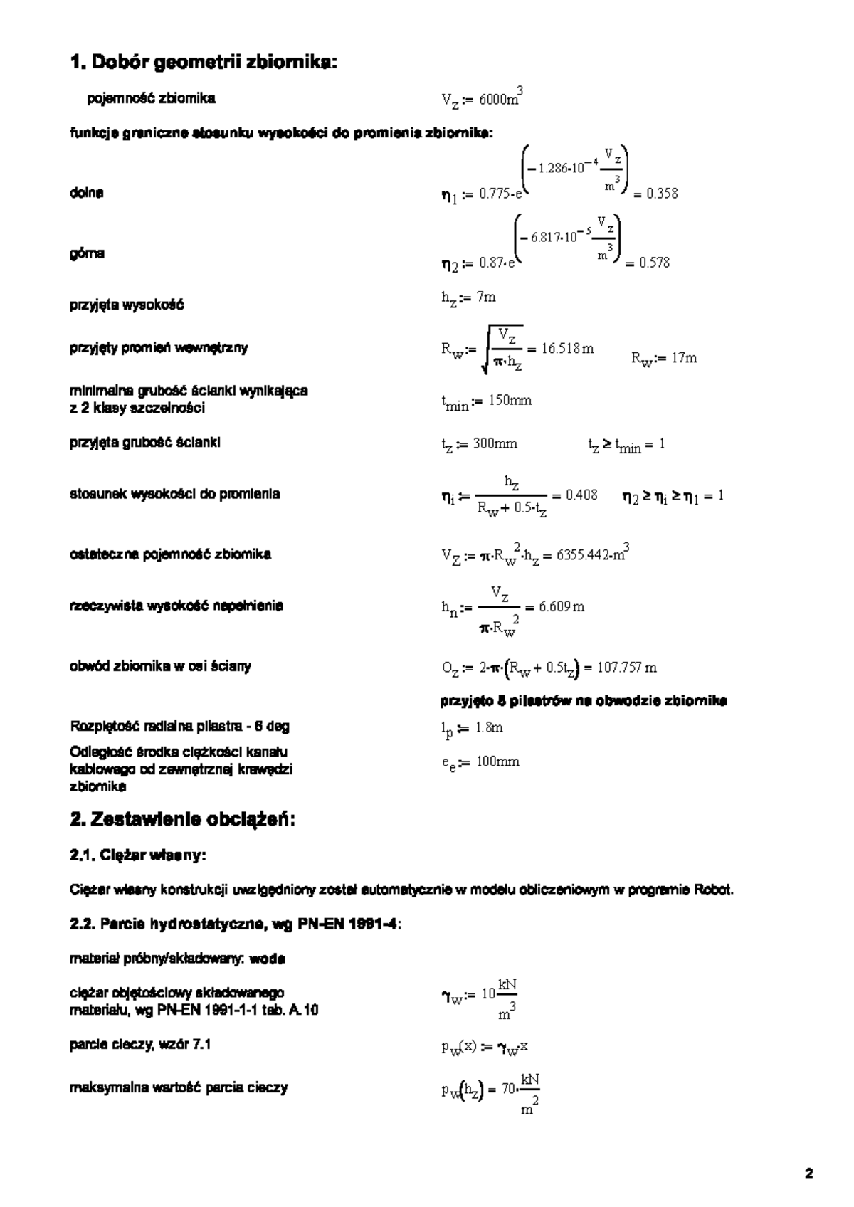 Projekt KBS: Vz Analysis and Calculations for Structural Design - Studocu