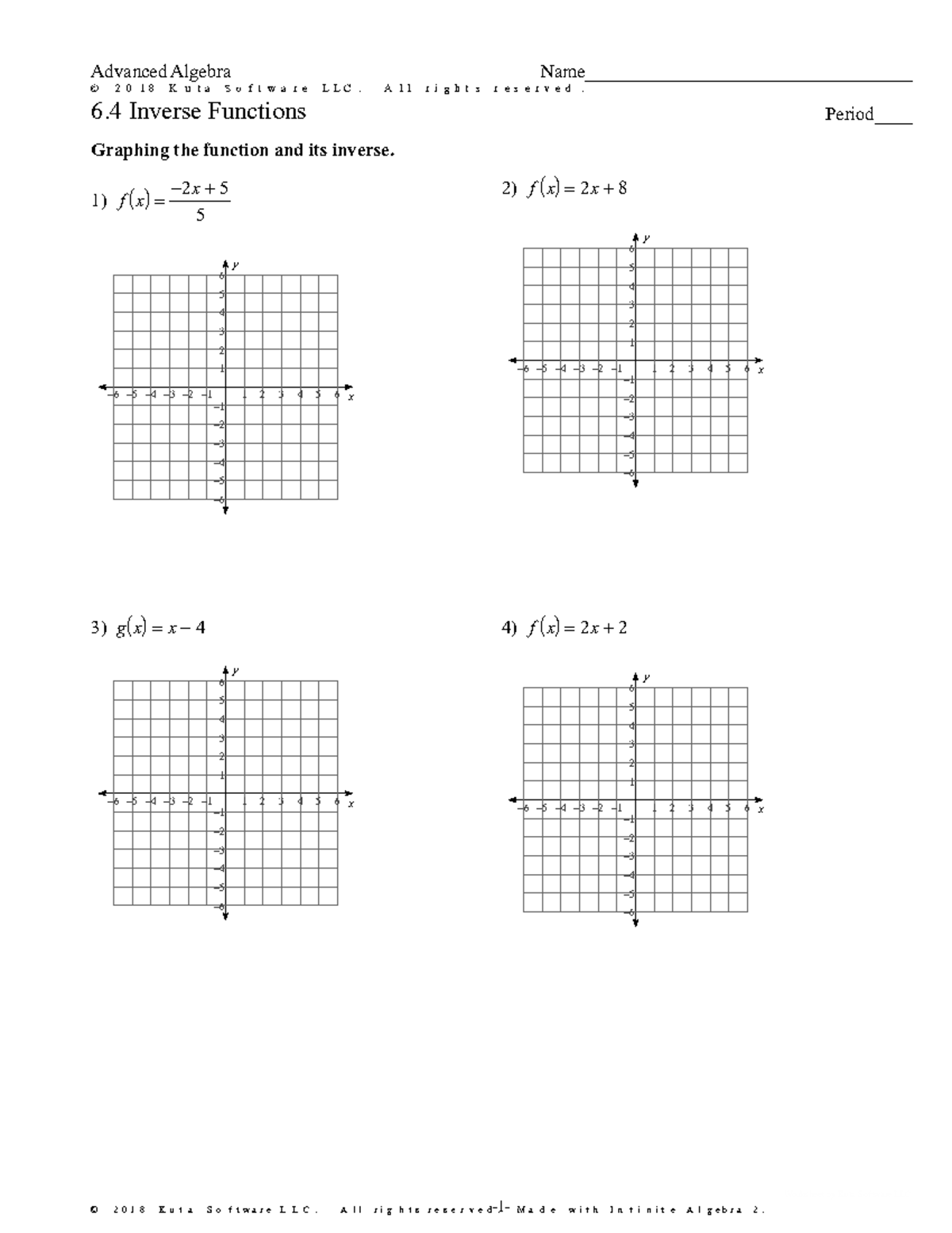 6.4 Inverse Functions - ©S X 2 ^ 0 [ 1 T 8 F mKguztNaP HS^oAfotvwla ...