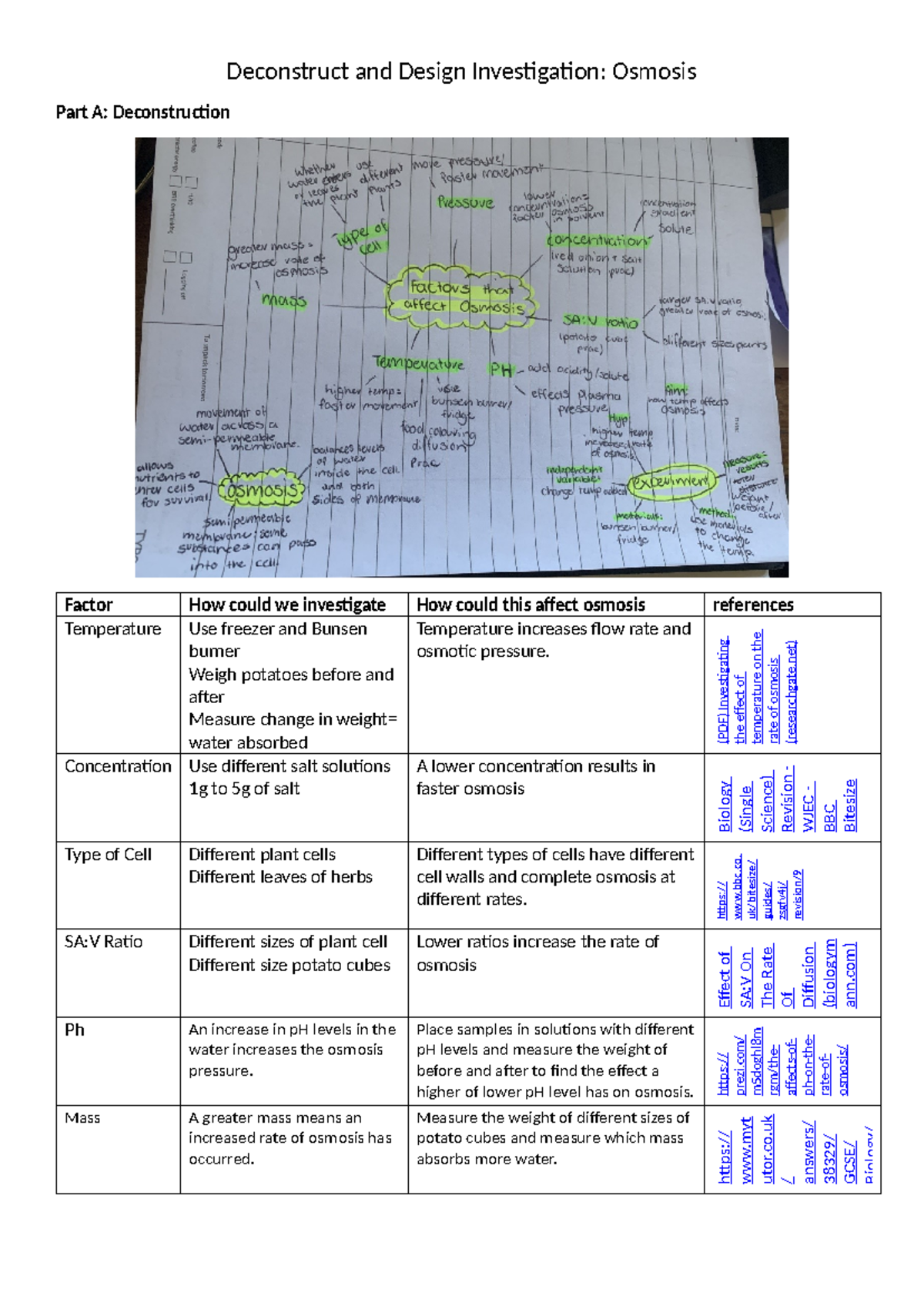 Bio 101 - Practical Report on the Effect of Temperature on Osmosis ...