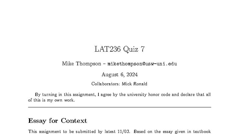 LAT236 Quiz 7: Exploring Roman Science & Nature Perspectives - Studocu