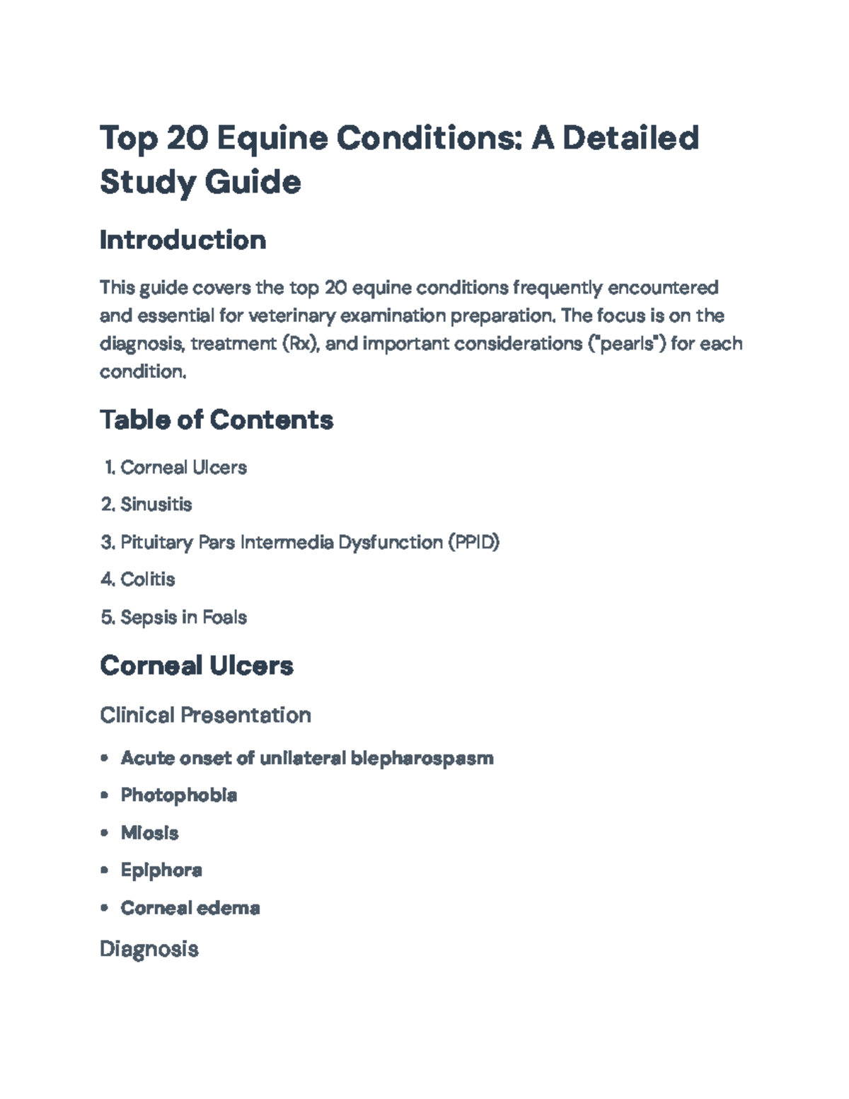 Top 20 Equine Conditions: Study Guide for Veterinary Examination - Top ...