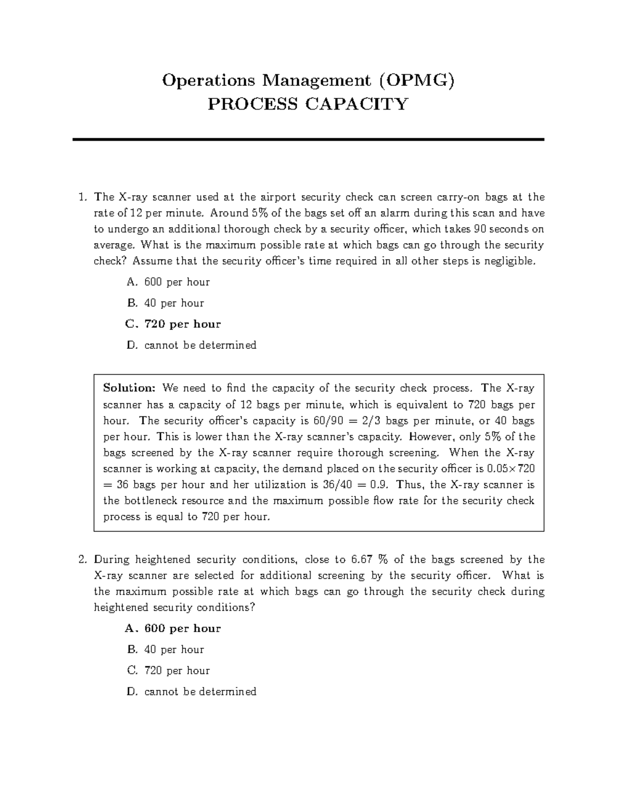OPMG Process Capacity Questions & Answers - Comprehensive Guide V9 ...