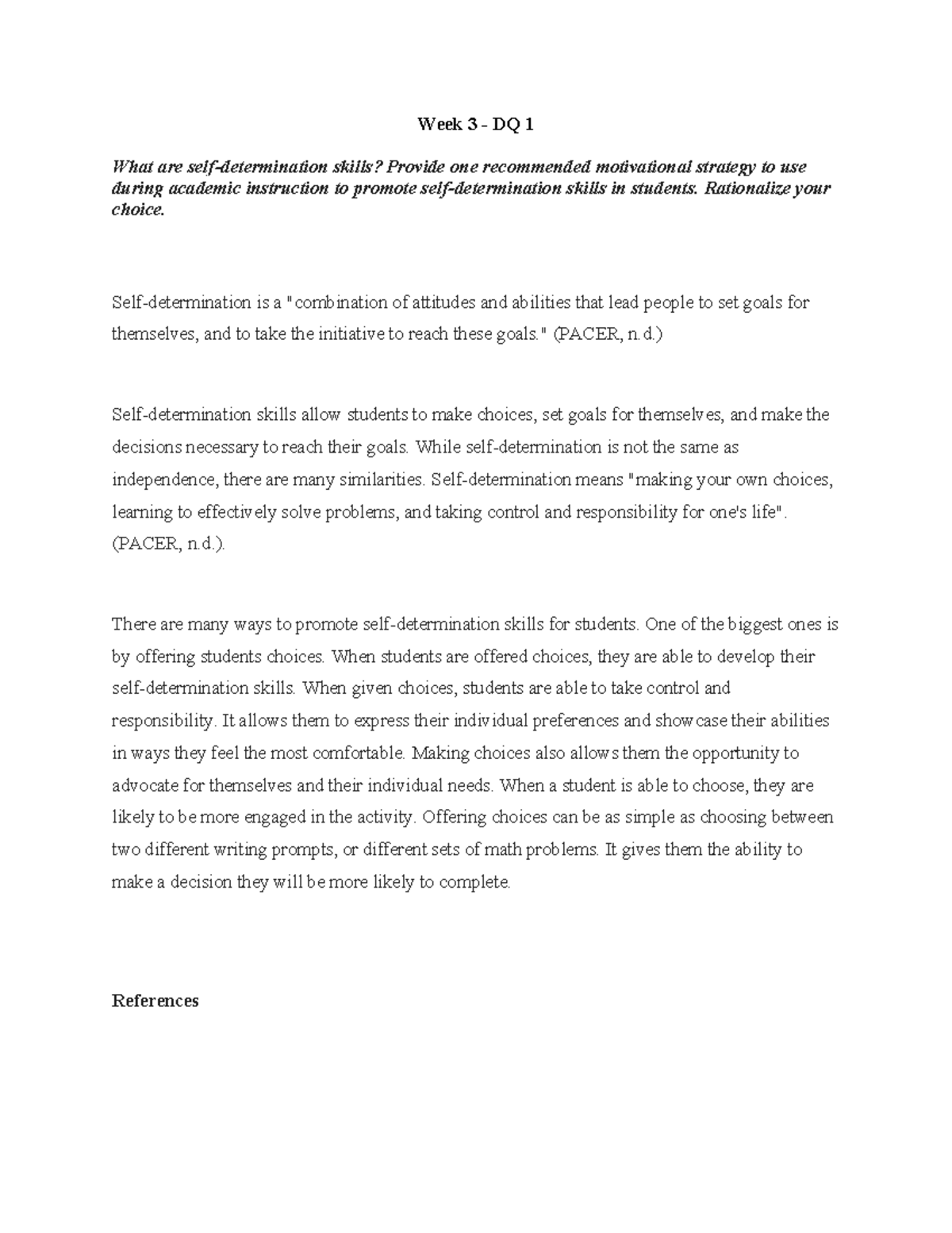 W3 DQ: Skills Development & Motivational Strategies in Education - Studocu