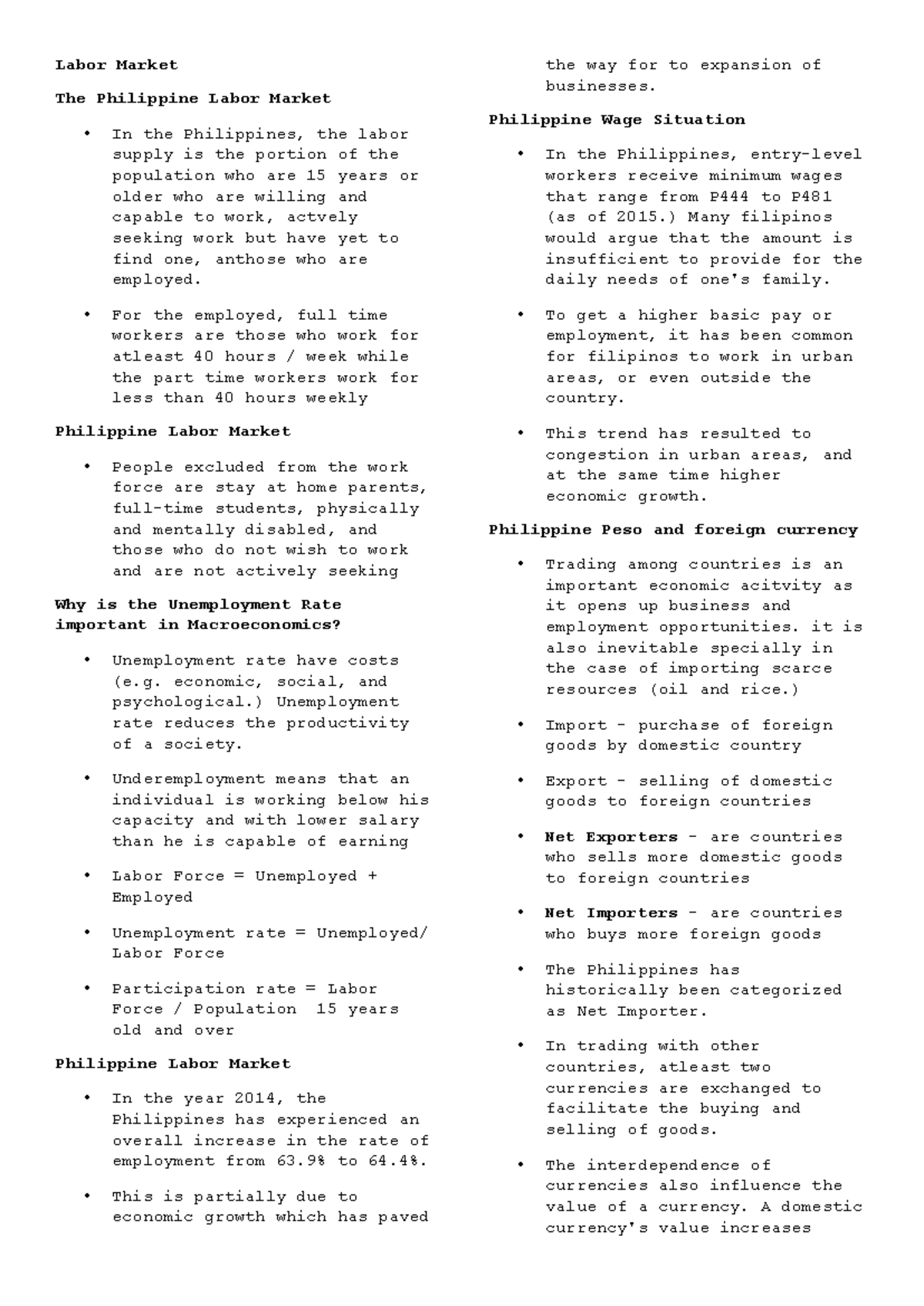 Labor Market Notes: Expansion and Economic Dynamics in the Philippines ...