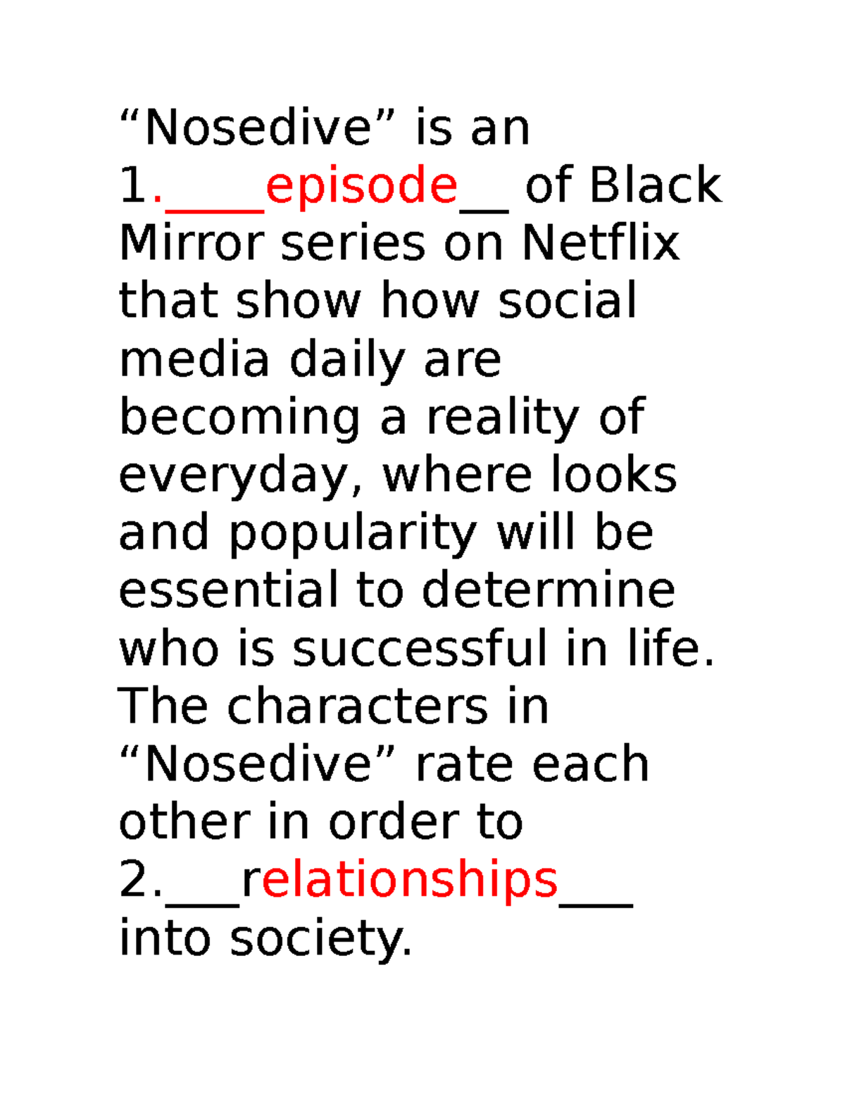 Black Mirror: Episode Analysis of "Nosedive" - SMM Impact on Society ...