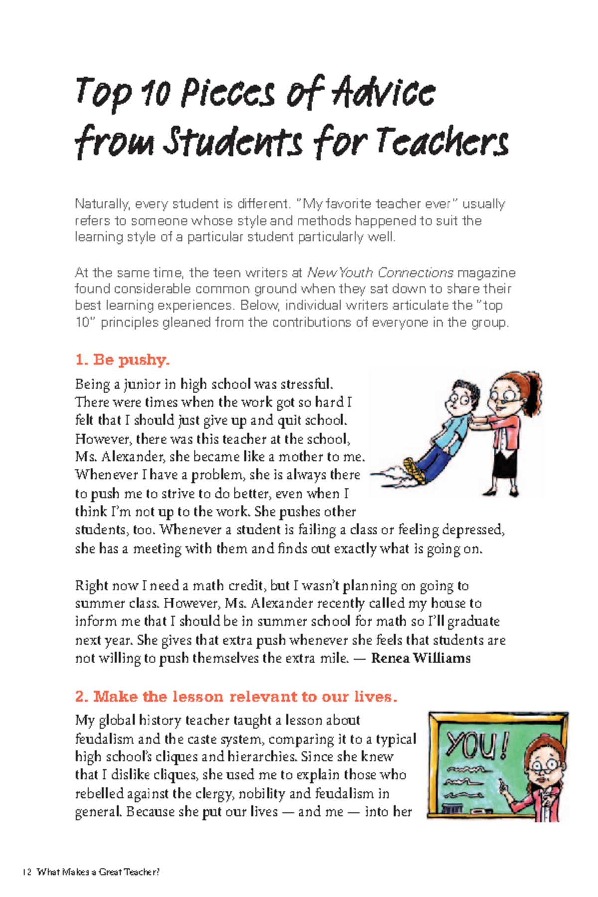 Teachers Booklet - Top 10 Pieces of Advice from Students for Teachers ...