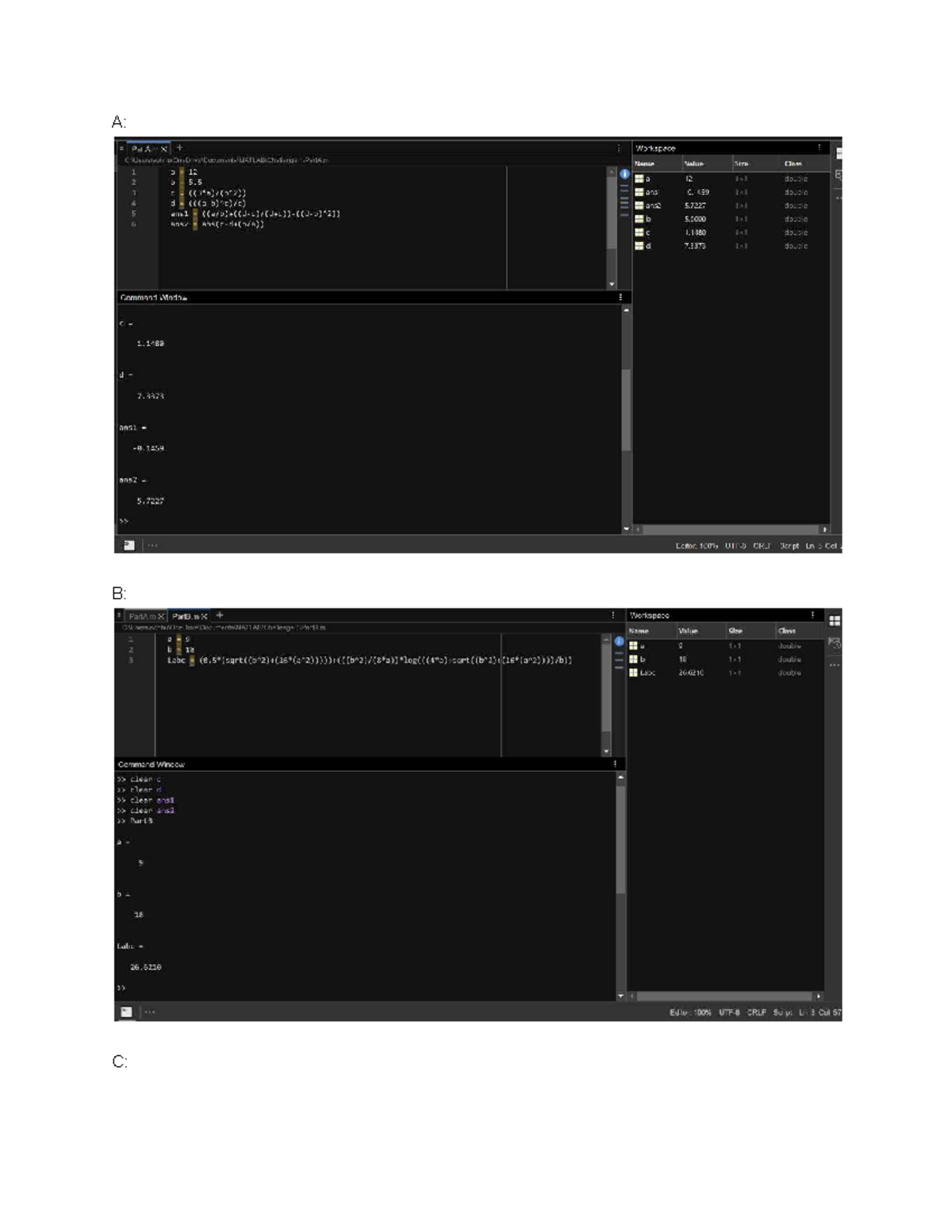 MATLAB Challenge 1: PartA, PartB, PartC, and PartD Overview - Studocu