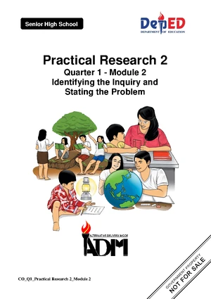 PR2 Reviewer - PRACTICAL RESEARCH 2 G12 ABM- REVIEWER LESSON 1: Characteristics of Research ...