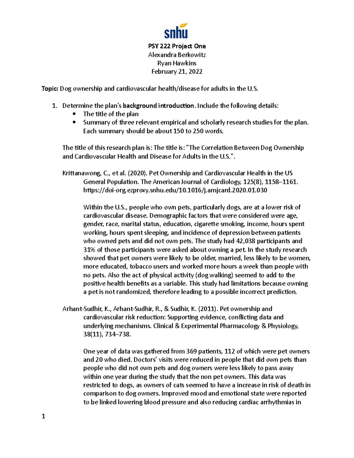 PSY222 Project One - PSY 222 Project One Alexandra Berkowitz Ryan ...