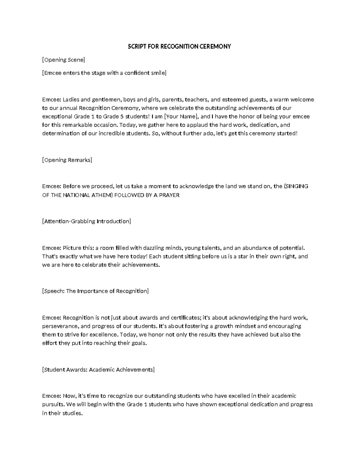 State OF School Address - STATE OF SCHOOL ADDRESS Ladies and gentlemen ...