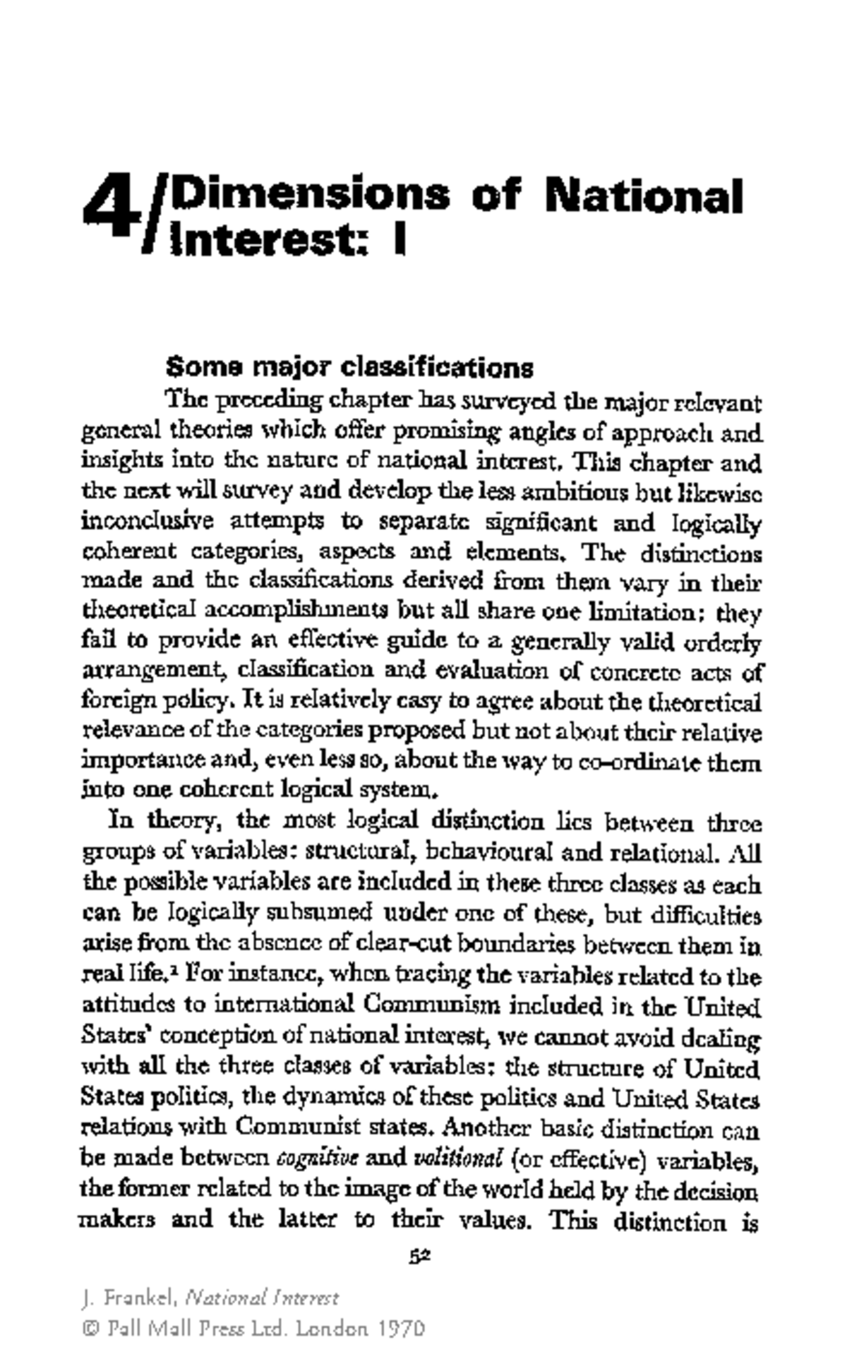 Dimensions of National Interest: Theoretical Classifications and ...