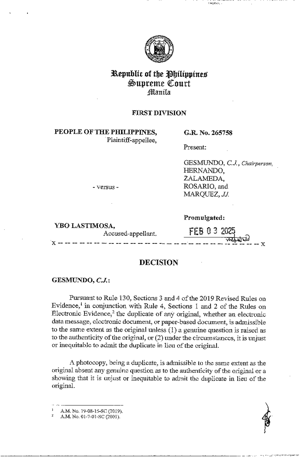 People v. Lastimosa: Supreme Court Decision on Murder Conviction (G.R ...