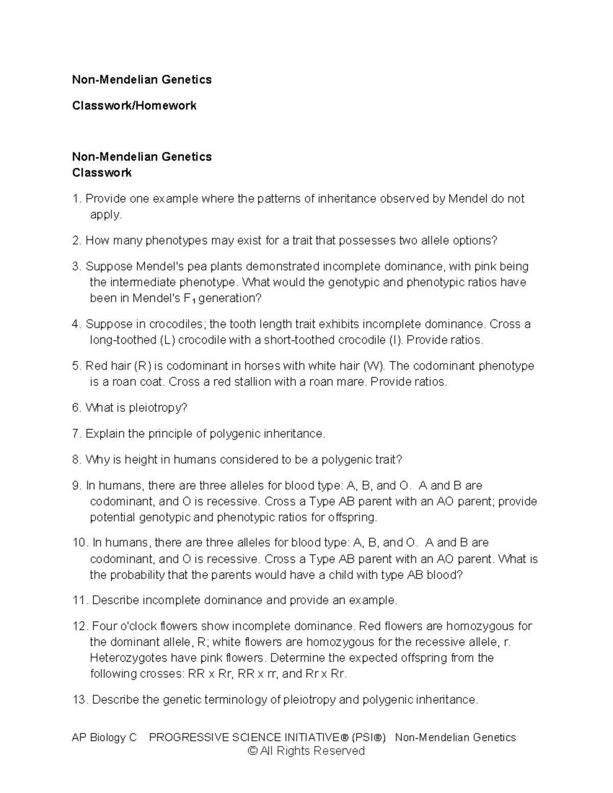 Ap-bio-2022 non-mendelian-genetics-practice-problems 2022-12-19 - Non ...