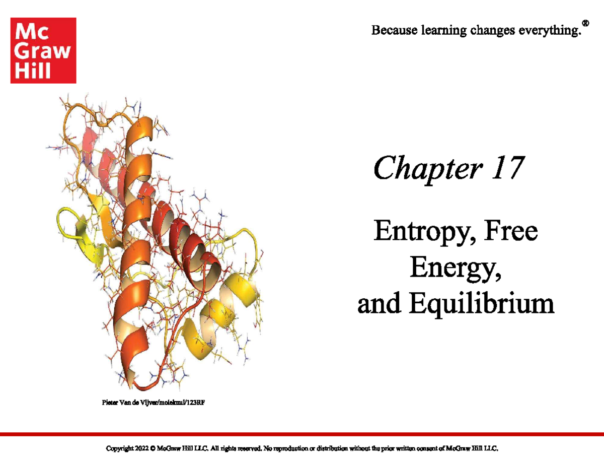 Entropy, Free Energy, and Equilibrium: Chapter 17 Notes (Course Code ...
