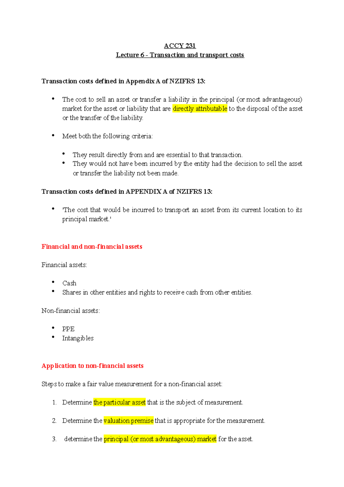 Lecture 6 - ACCY 231 - ACCY 231 Lecture 6 - Transaction and transport ...