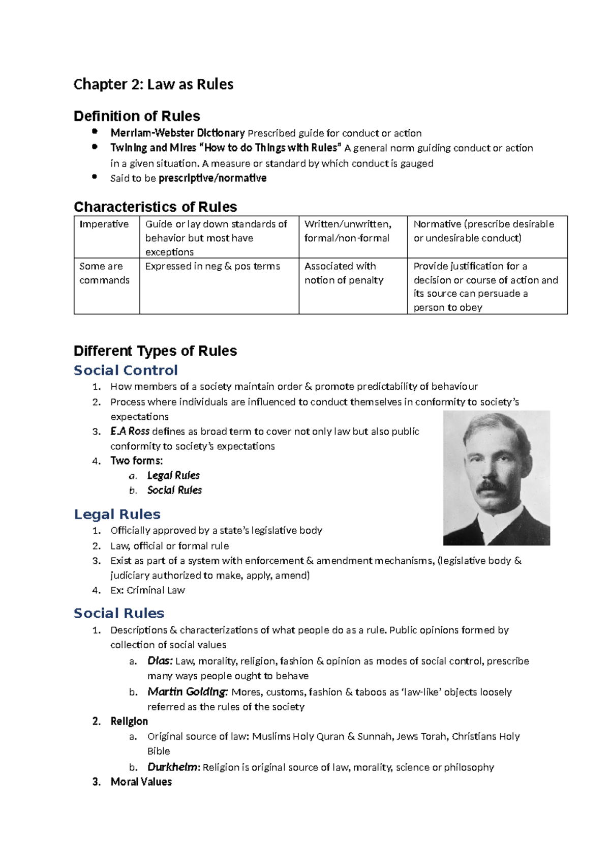 Chapter 2: Understanding Rules in Law034 Class - Studocu