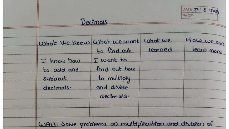 Decimals: Multiplication & Division Exemplar Problems (Math 101) - Studocu