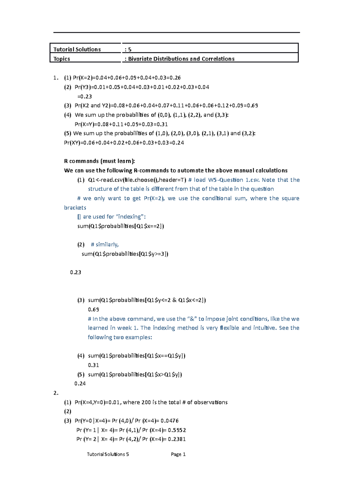 Solutions week 5 - I dont know the name of the teacher - Tutorial ...